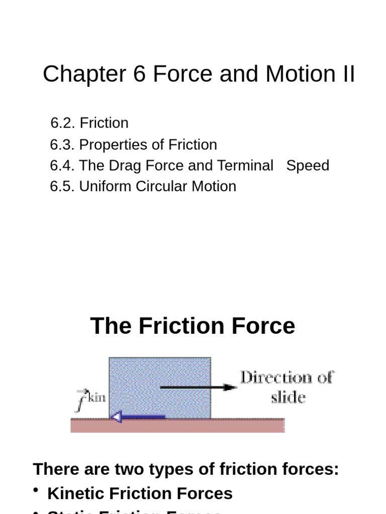 Fundamental of Physics CH 6 Lecture Slids | PDF | Force | Friction