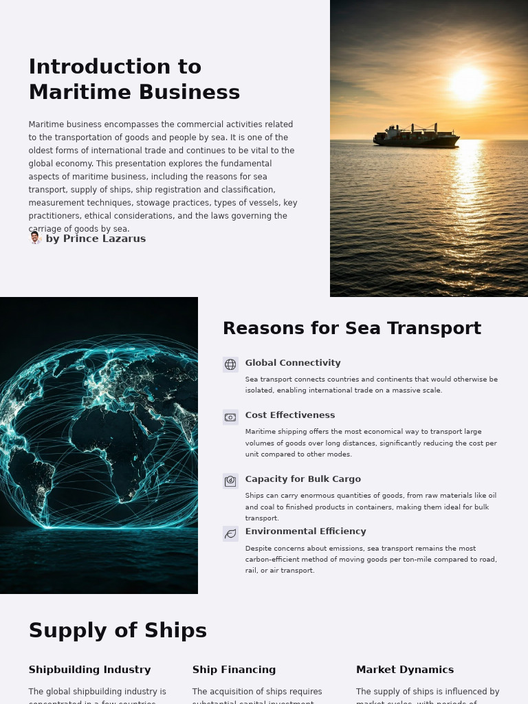 Overview of Maritime Business Essentials | PDF | Bill Of Lading | Ships
