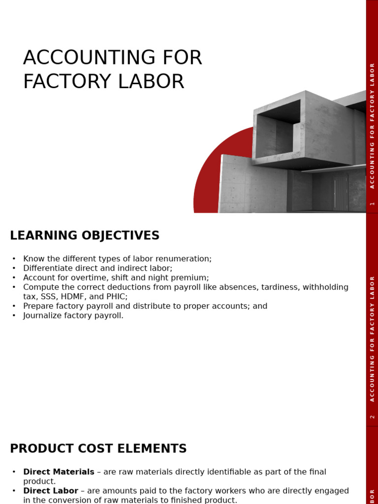 Accounting for Factory Labor Basics | PDF | Cost Of Living | Payroll Tax