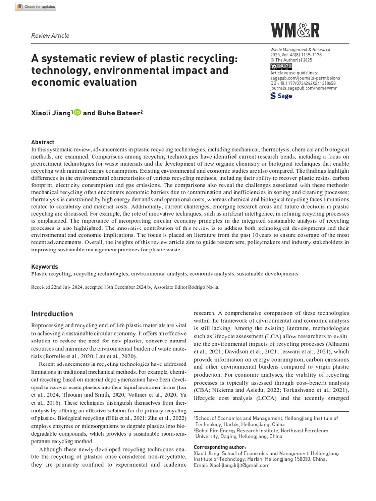 Advances in Plastic Recycling Technologies | PDF | Recycling | Life ...