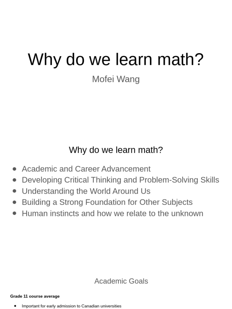 Why Do We Learn Math | PDF | Mathematics | Geometry