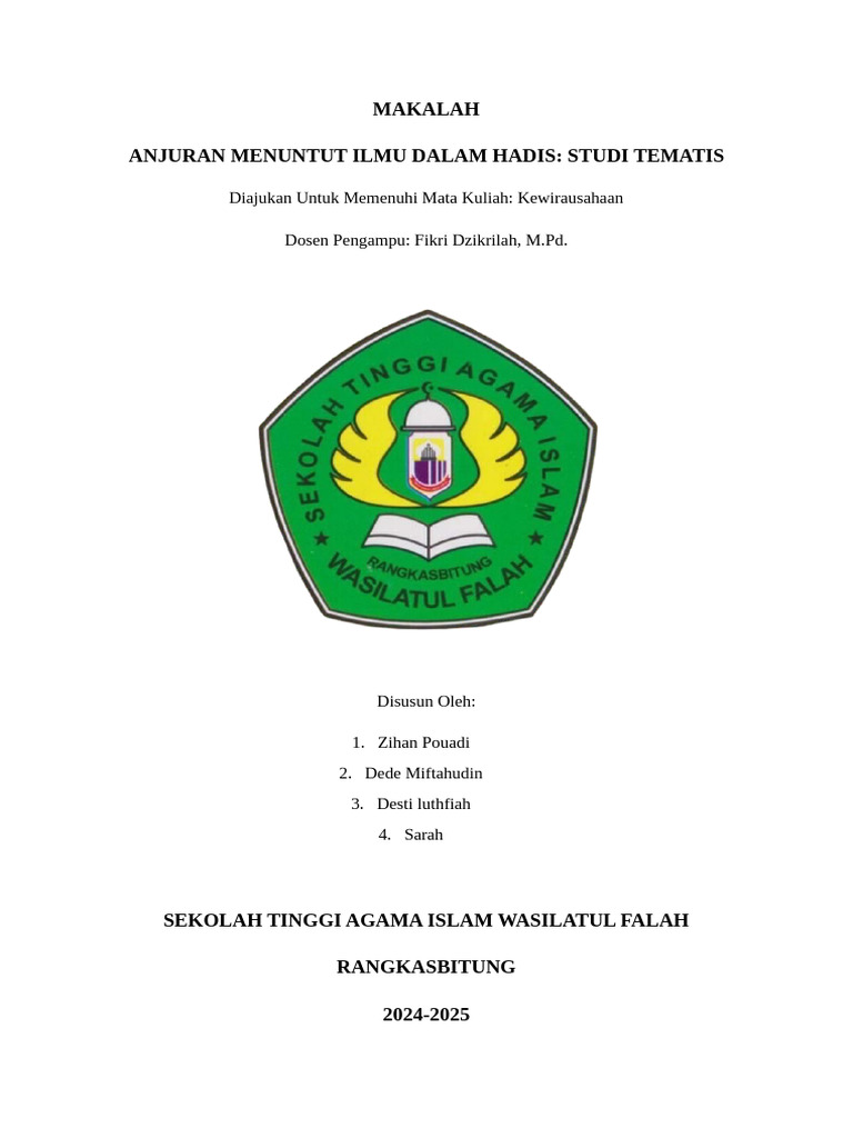 Anjuran Menuntut Ilmu dalam Hadis | PDF
