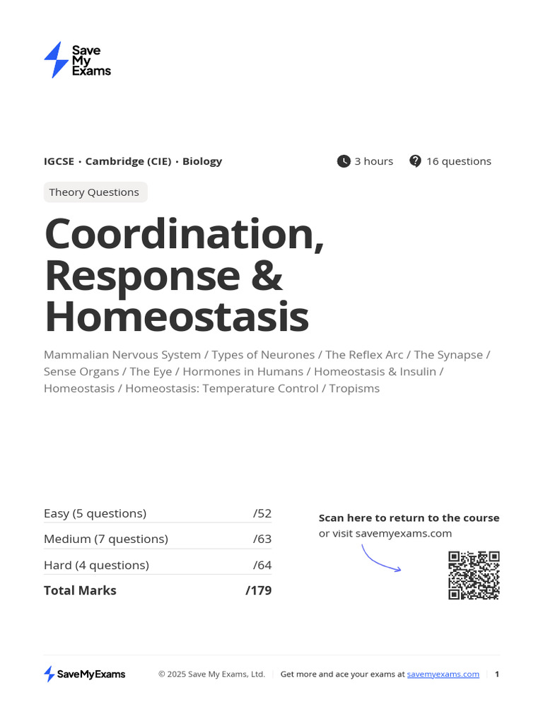 Coordination & Response Ch12 Theory SME | PDF | Pancreas | Hormone