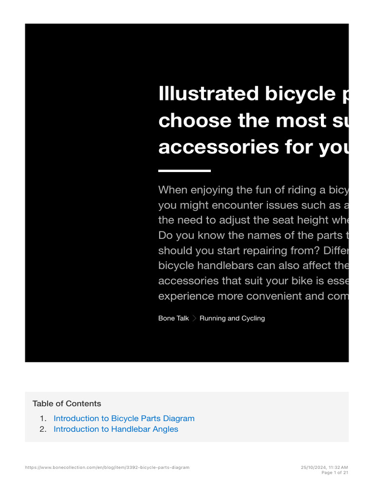 Illustrated Bicycle Parts Diagram, Choose The Most Suitable Bike ...
