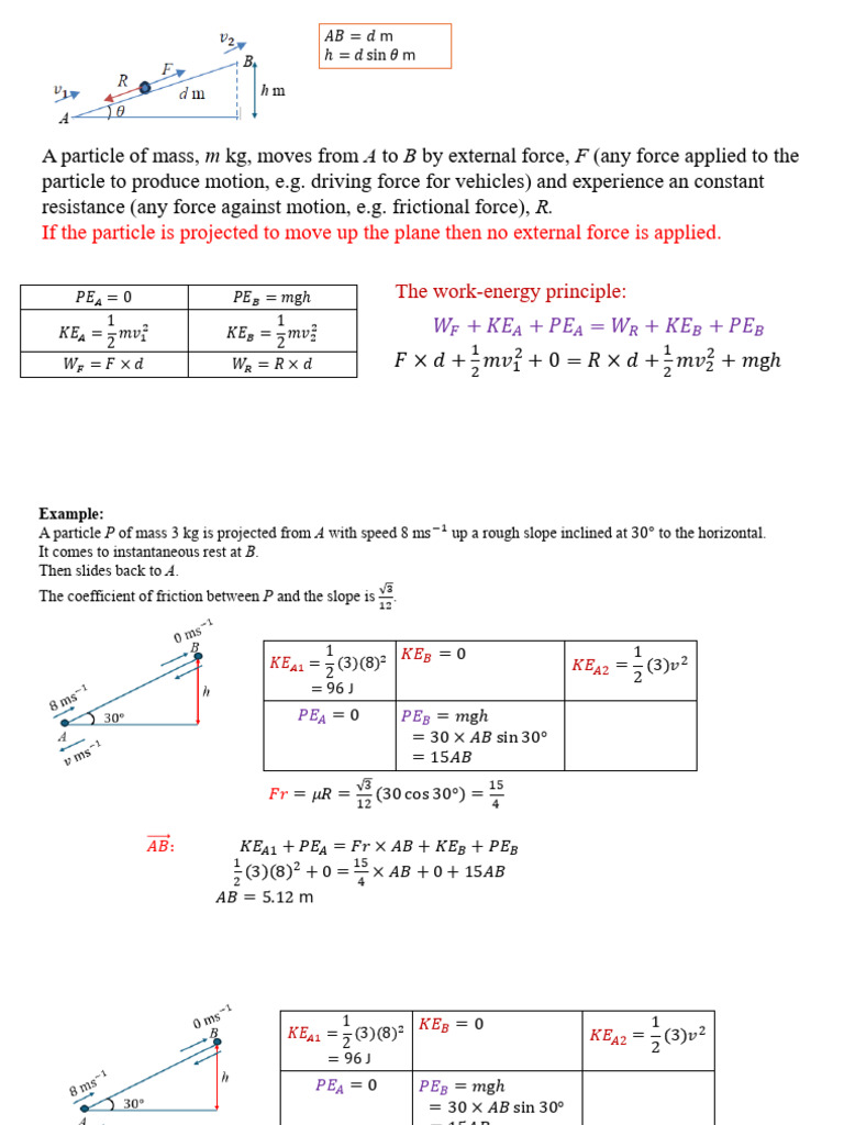 Work-Energy Principle in Motion Analysis | PDF | Force | Friction