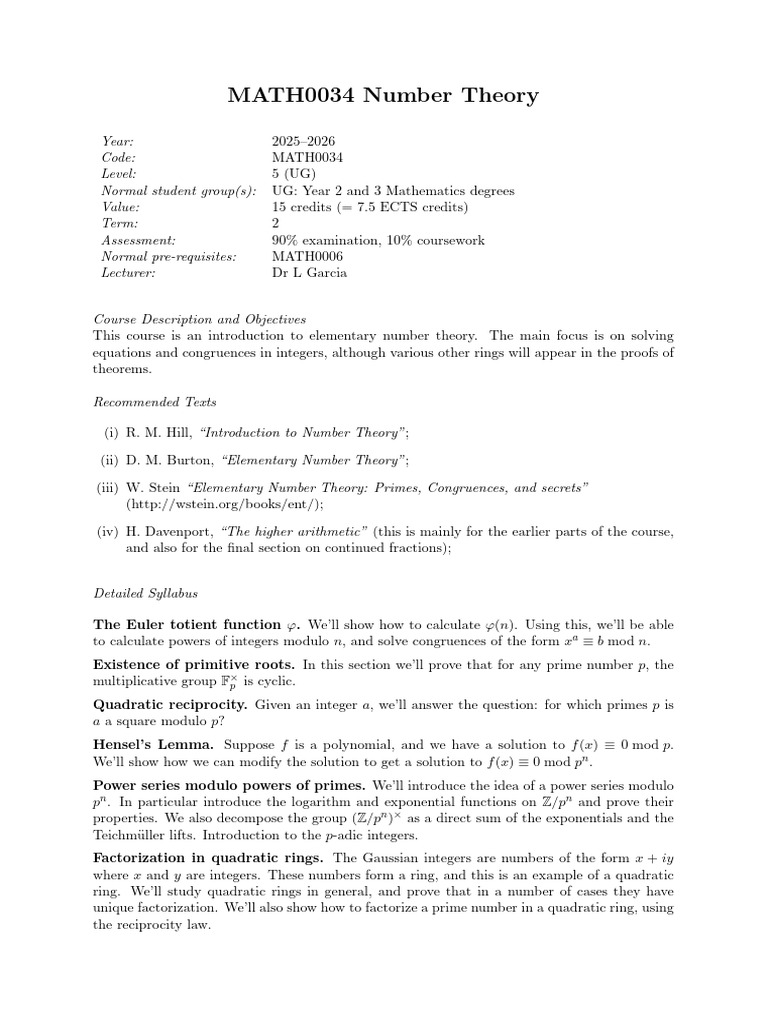 Math 0034 | PDF | Number Theory | Prime Number