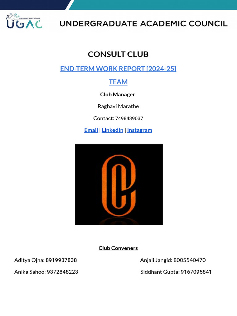 Consult Club End-Term Report 2024-25 | PDF | Artificial Intelligence ...