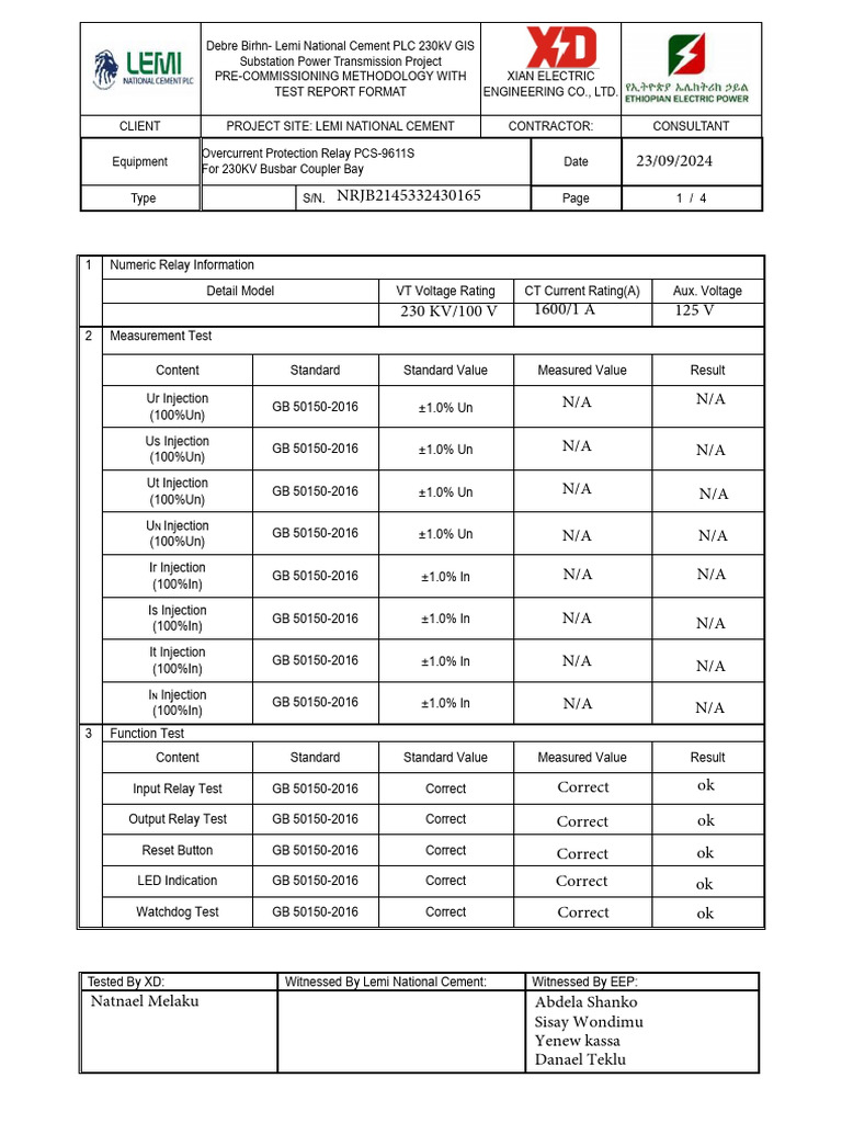 14 Overcurrent Protection Relay PCS-9611S COUPLER BAY | PDF | Computer ...