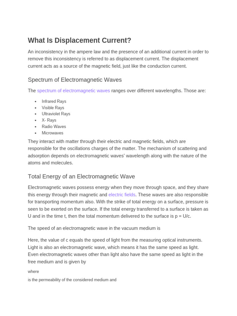 Understanding Displacement Current and EM Waves | PDF