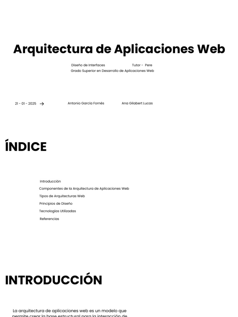 Interfaces ArquitecturaWeb Toni Ana | PDF | Aplicación web | Arquitectura orientada a Servicios