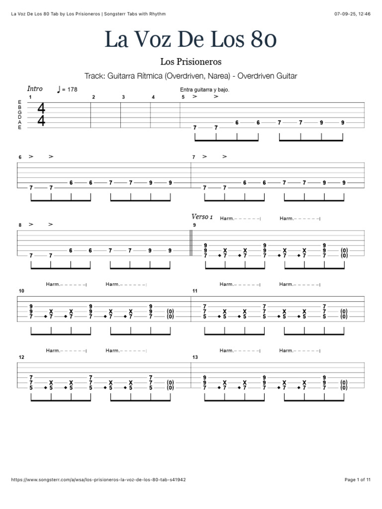 Tab de "La Voz De Los 80" | PDF | La música rock