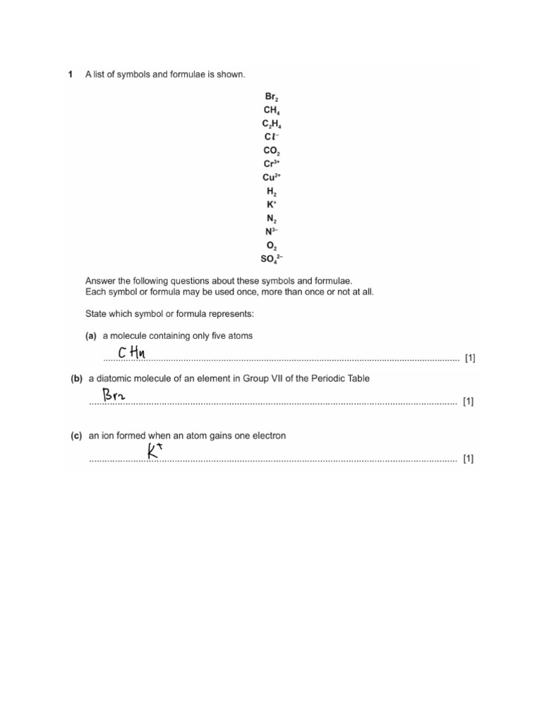 IGCSE Chemistry Stoichiometry State of Matter Atom Molecules and Ion | PDF