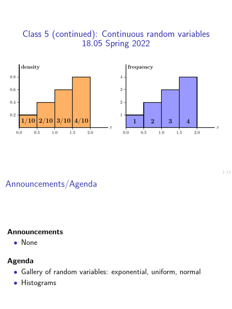 CH - 05-2 (Gallery of Continuous Variables, Histograms) | PDF | Probability Theory | Functions ...
