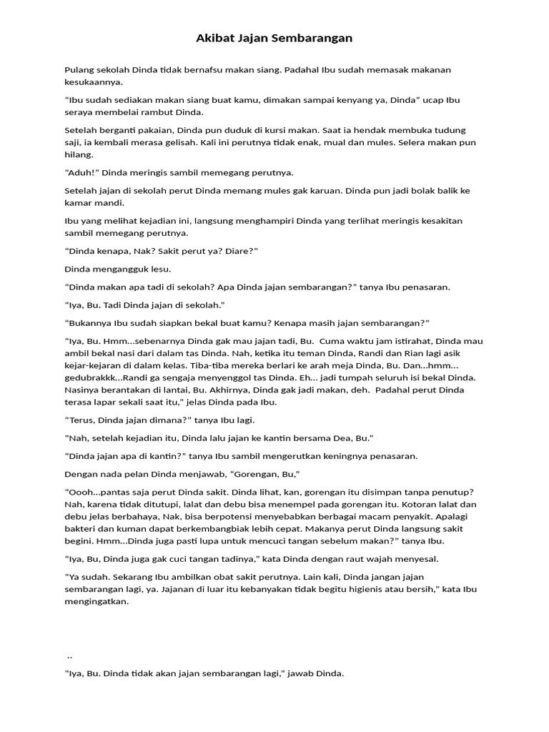 Dampak Jajan Sembarangan pada Dinda | PDF