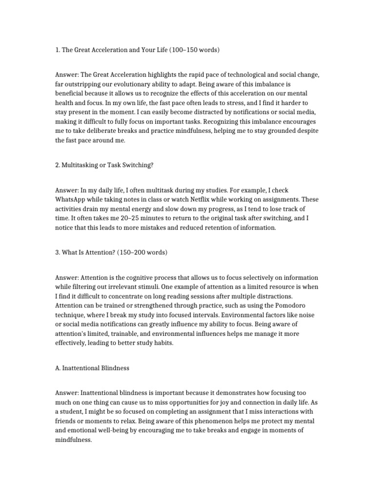 Makeup Assignment Completed Filled Exact | PDF | Attention | Mindfulness