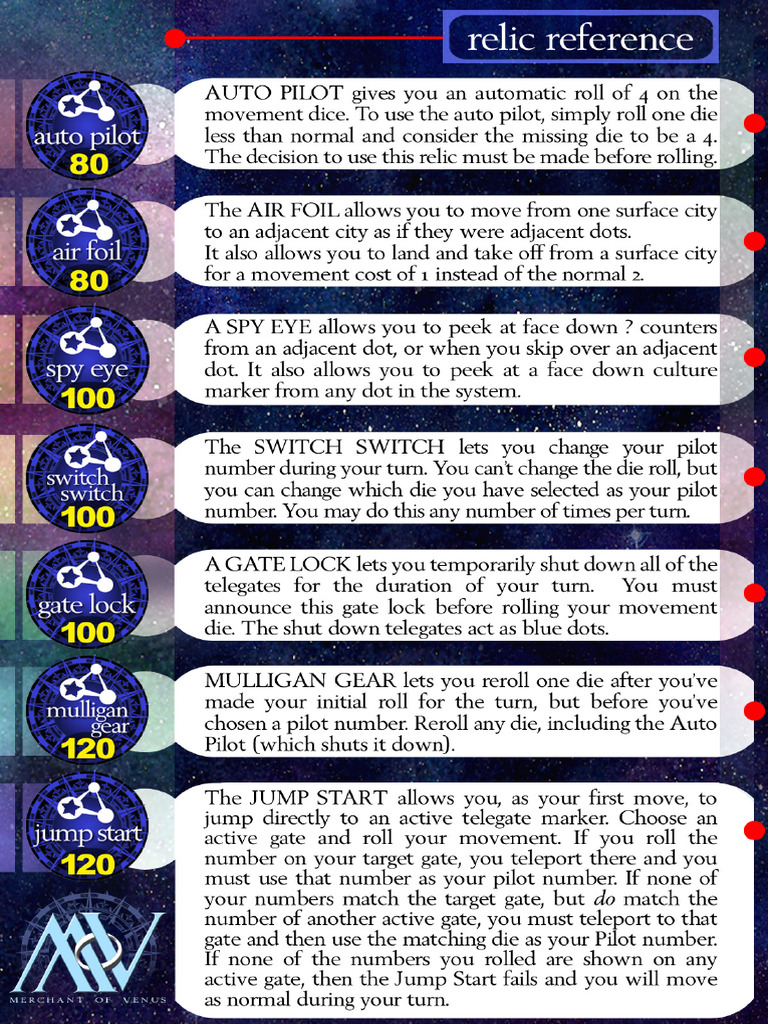 MoV Relic Reference | PDF