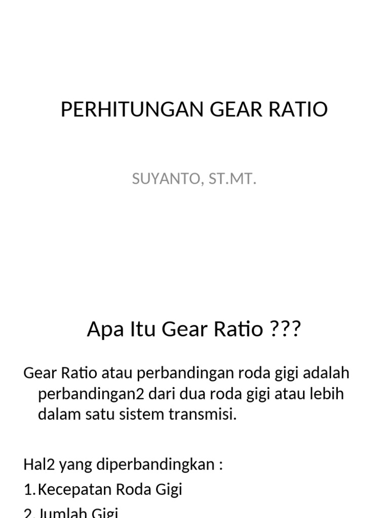 5. Gear Ratio | PDF
