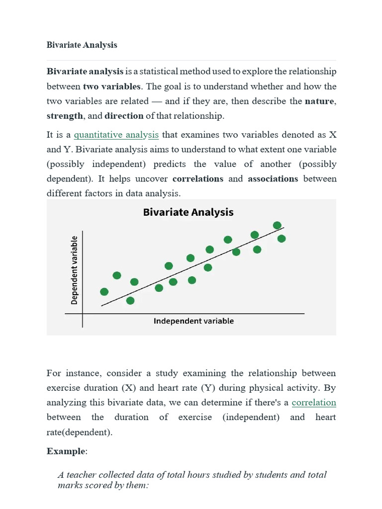 Bivariate Analysis Notes | PDF | Dependent And Independent Variables ...