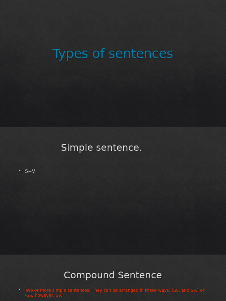Types of Sentences in English | PDF