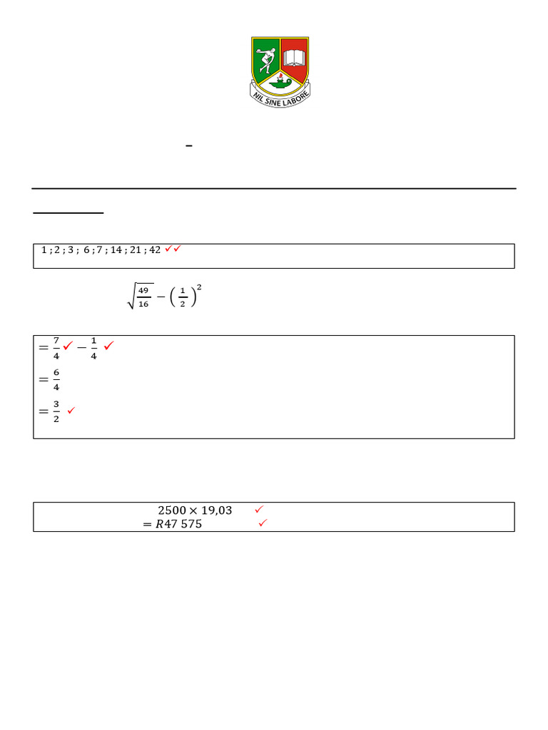 Grade 9 2022 and 2023 Paper 1 Memo | PDF | Algebra | Number Theory