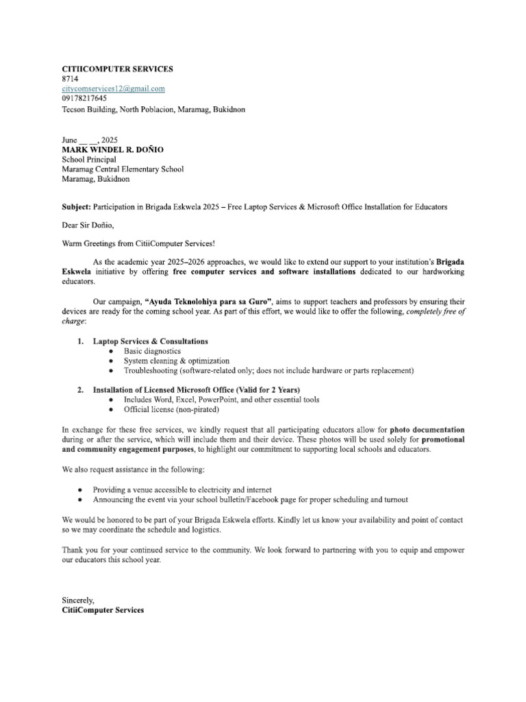 Letter | PDF