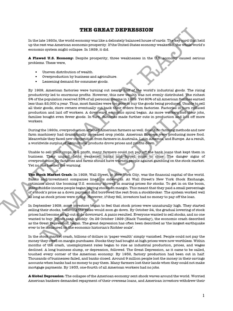 06 - The Great Depression | PDF | Great Depression | Stocks