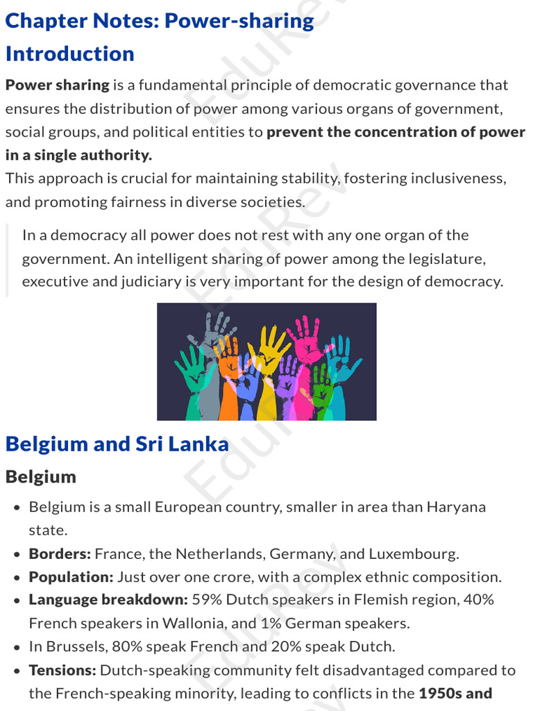 Power Sharing in Belgium and Sri Lanka | PDF | Belgium | Government