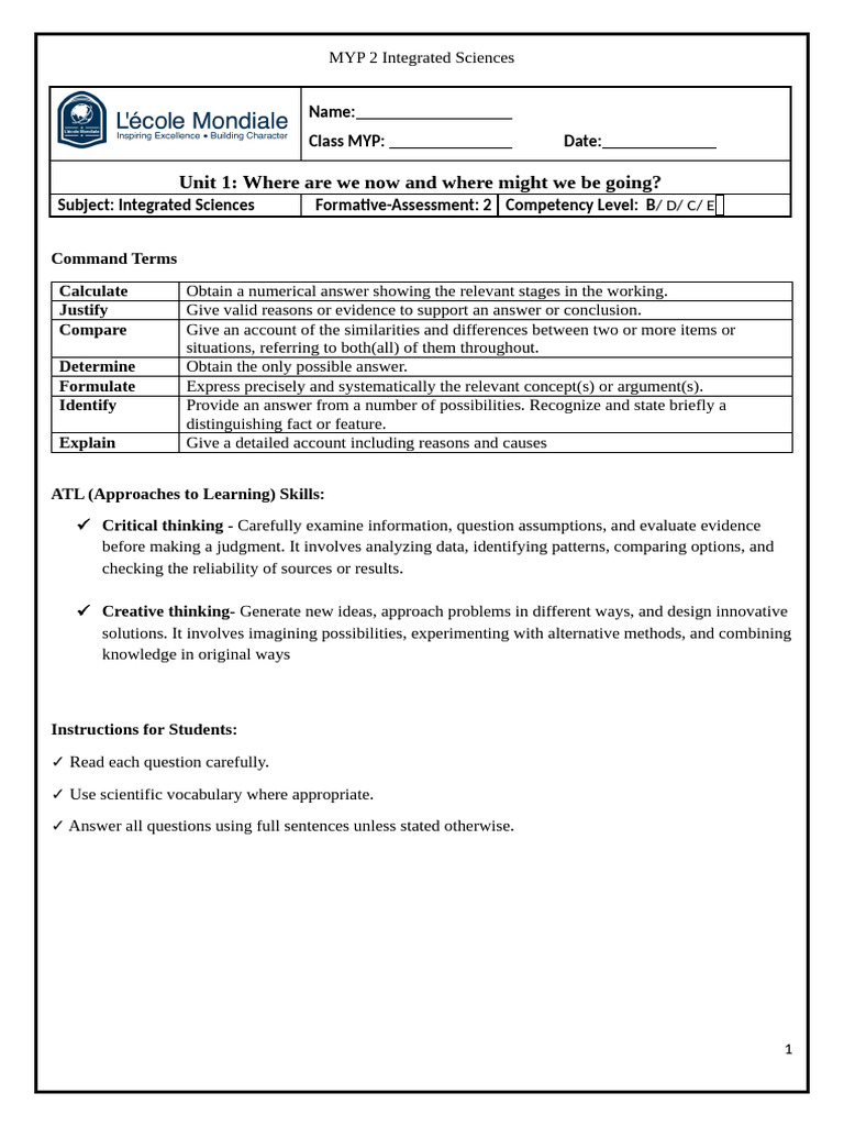 Formative Assessment 2 | PDF | Thought | Cognition