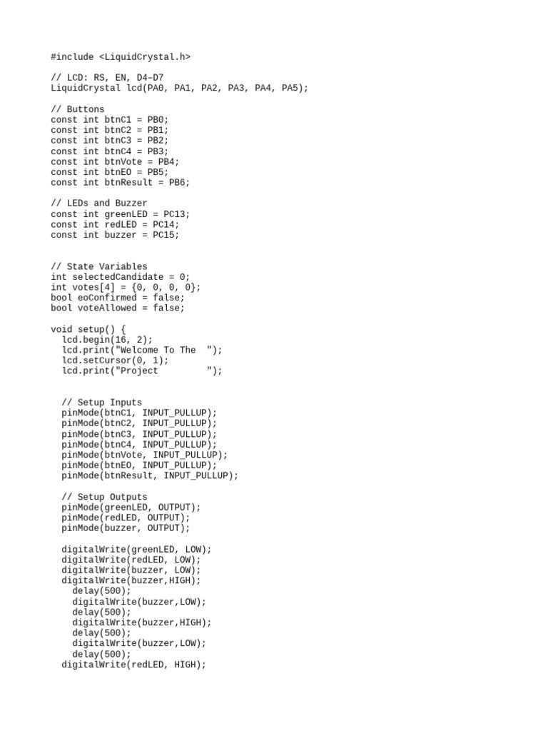 7440 Stm32f4 7buttons Buz Leds LCD Voting Machine | PDF | Computer Programming | Software ...