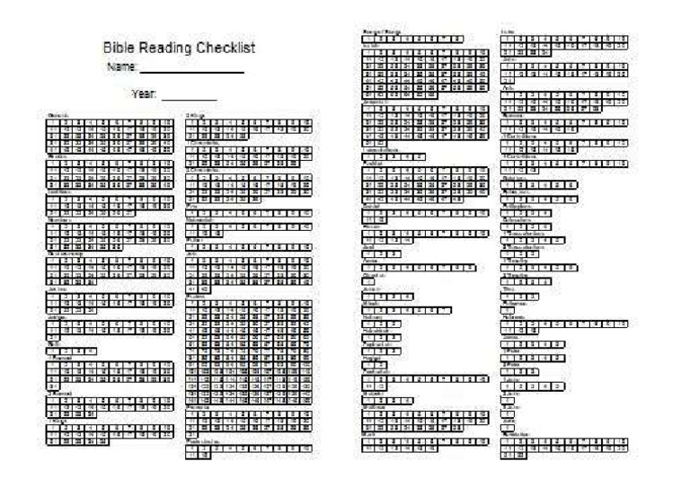 Bible Reading Checklist | PDF