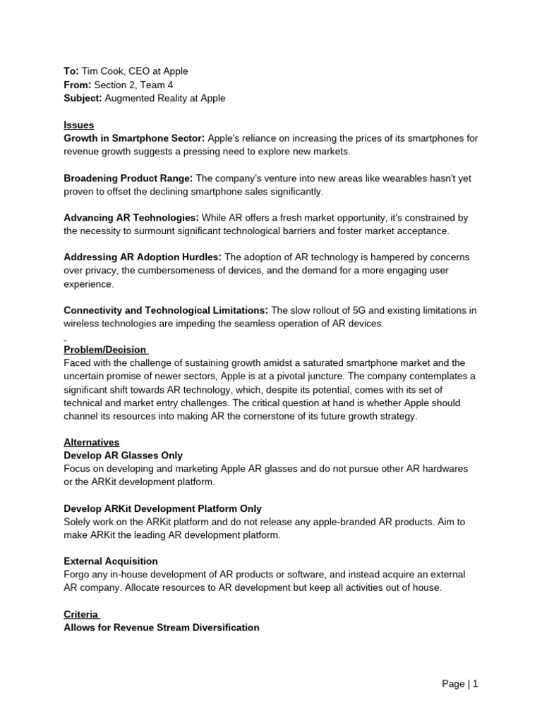 Case Memo 3 - Section 2 - Team 4 | PDF | Apple Inc. | Smartphone
