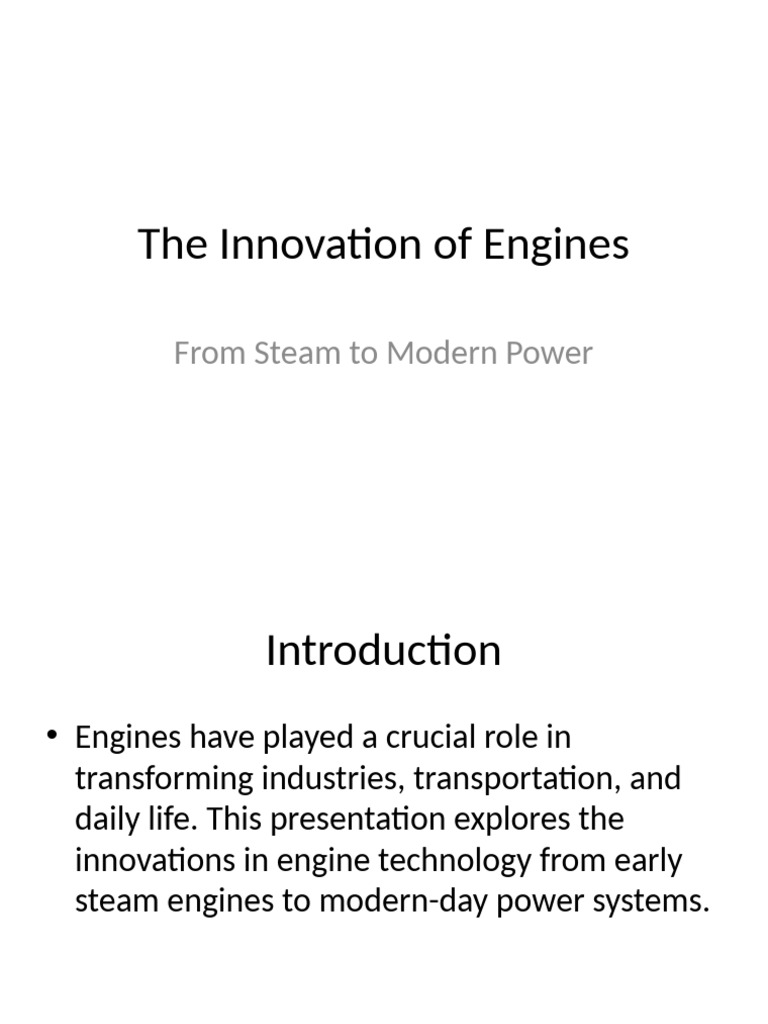 Innovation of Engines Presentation | PDF