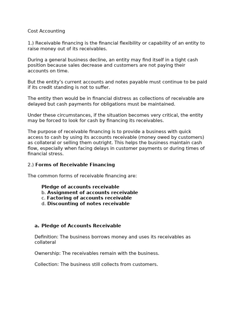 Understanding Receivable Financing Options | PDF | Factoring (Finance ...