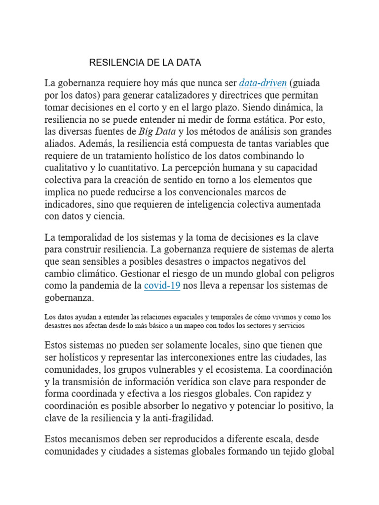Resilencia de La Data | PDF | Resiliencia climática