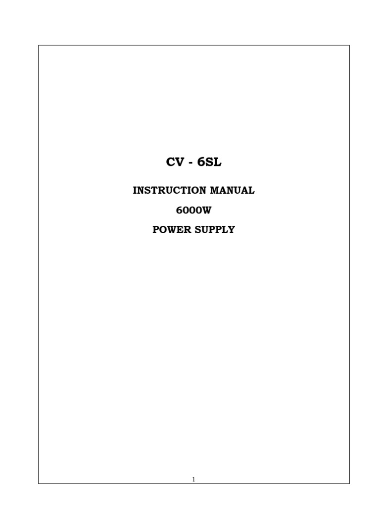 CV-6SL Rev L w-CED 5-26-05 | PDF | Power Supply | Alternating Current