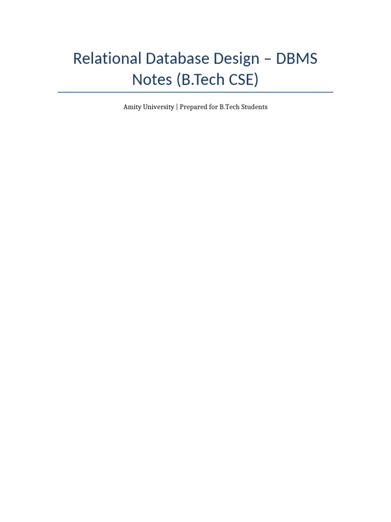 DBMS Unit 3 Relational Database Design | PDF | Relational Database | Databases