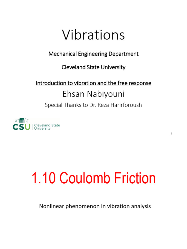 Nonlinear Vibration Analysis Techniques | PDF | Damping | Friction