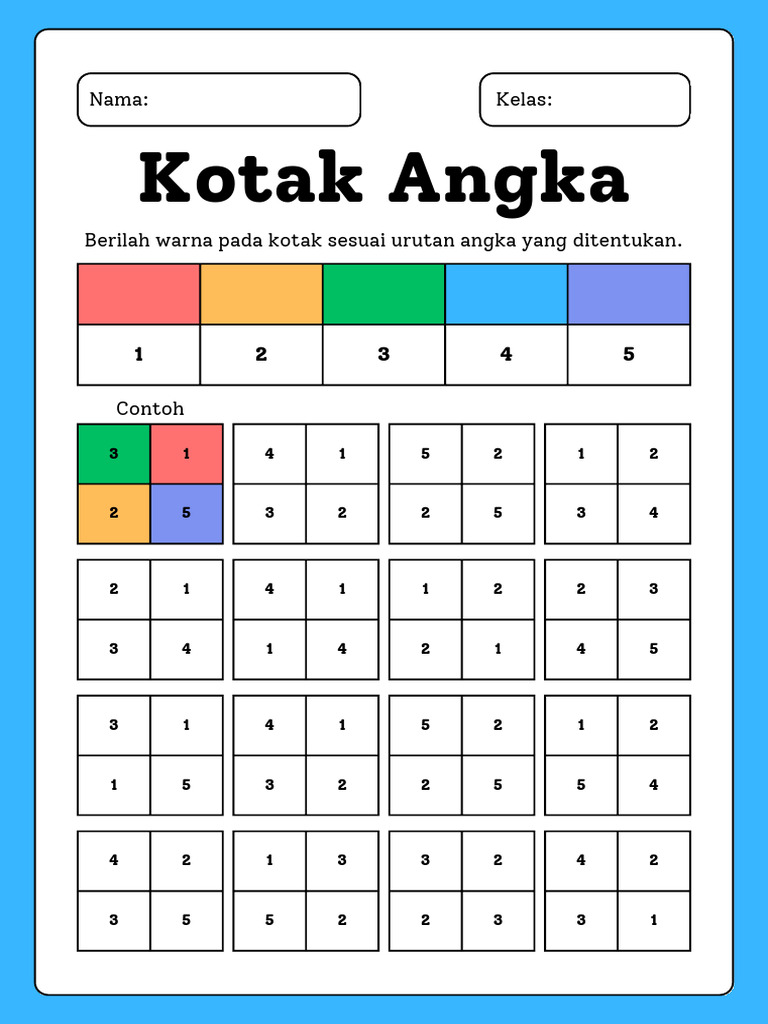 Warna Kotak Berdasarkan Urutan Angka | PDF