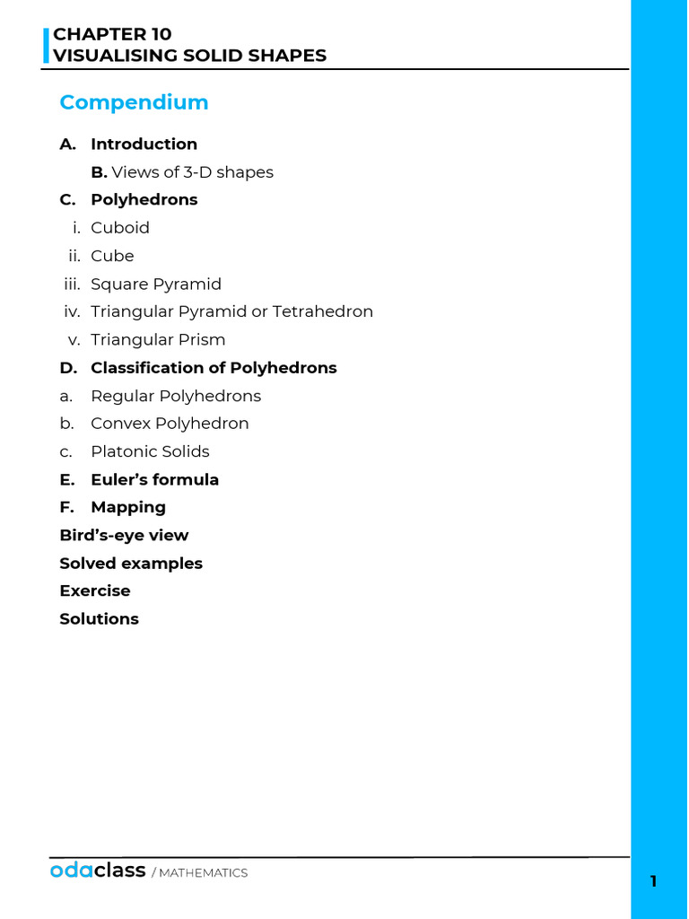 Ch10-Visualising Solid Shapes | PDF | Tetrahedron | Triangle