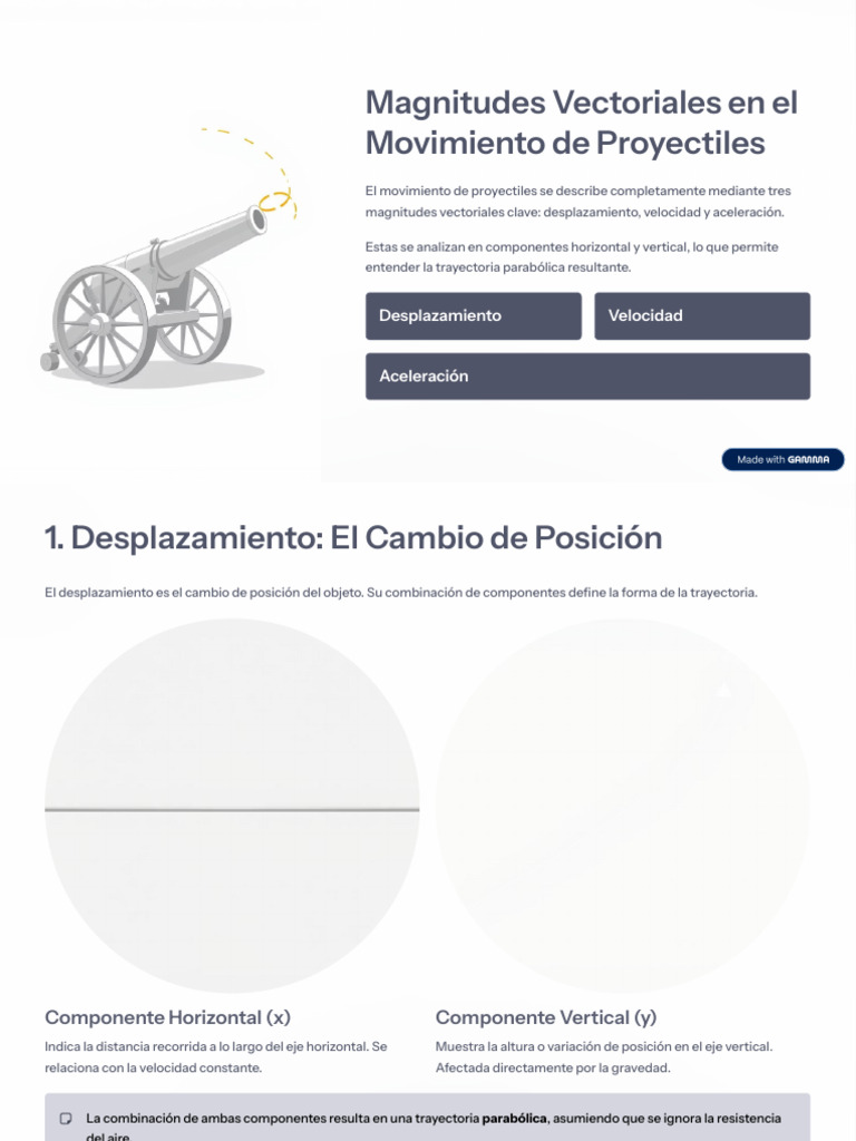 Magnitudes Vectoriales en El Movimiento de Proyectiles | PDF