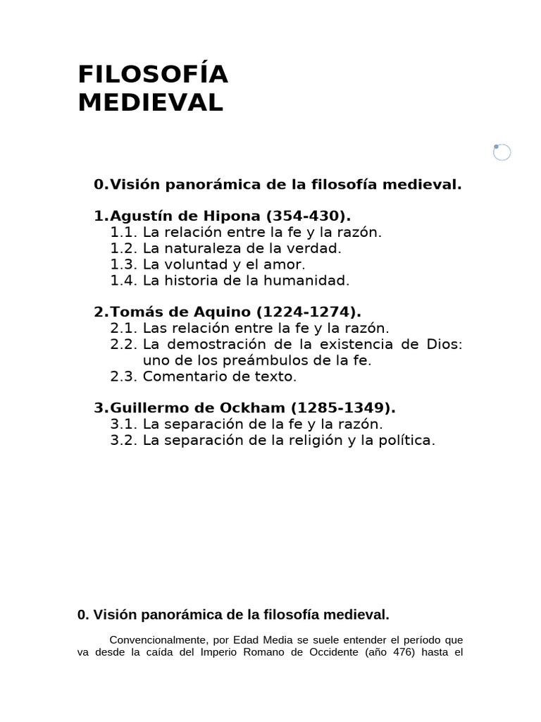 Filosofía Medieval: Fe y Razón | PDF | Verdad | Tomás de Aquino