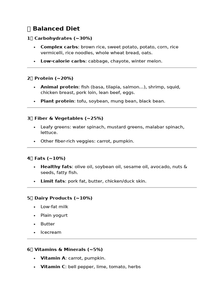Balanced Diet | PDF