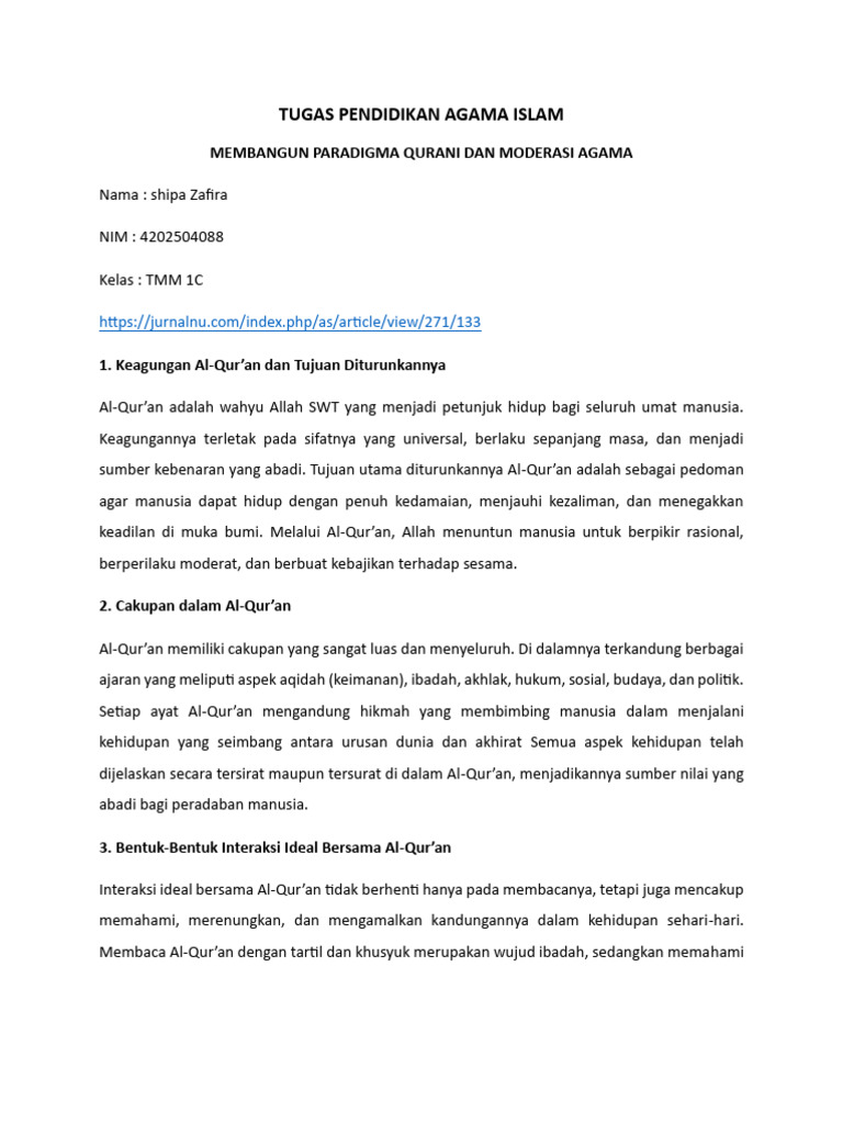 Shipa Zafiratmm1ctugasringkasanagama 251004 162103 | PDF