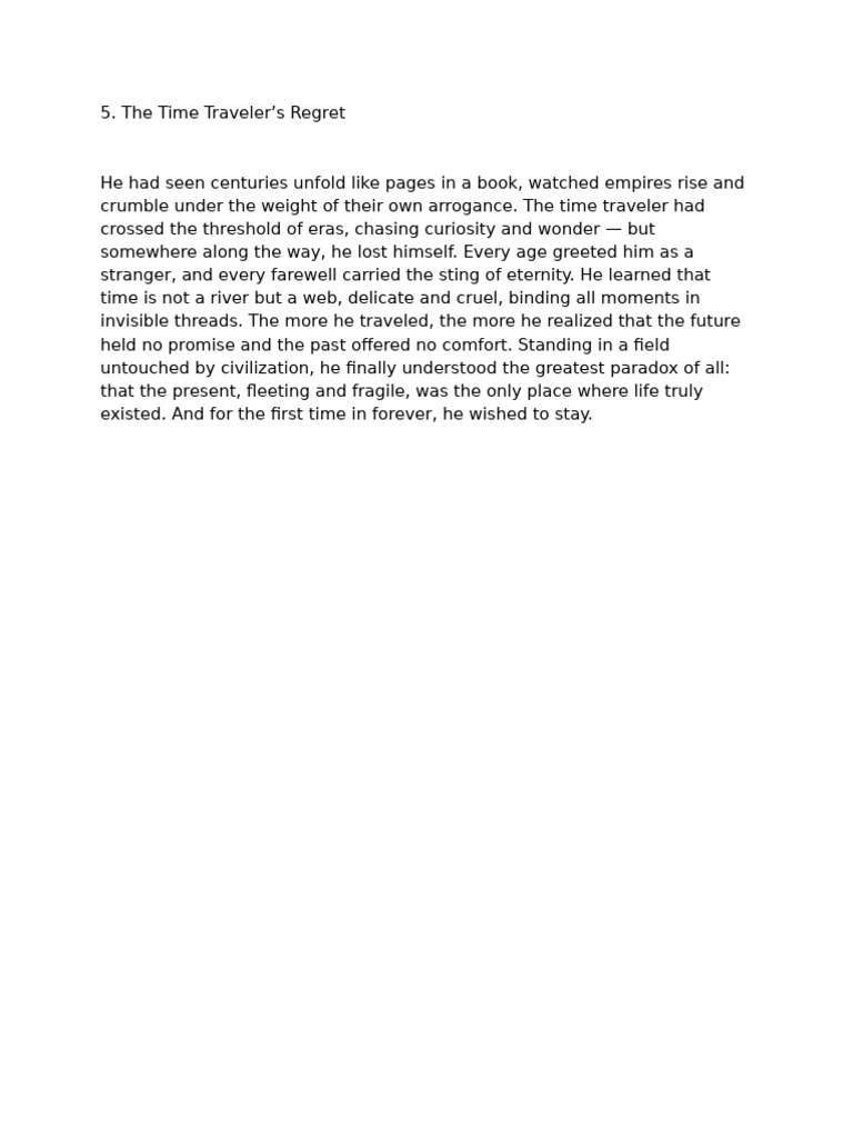 The Time Traveler's Regret | PDF