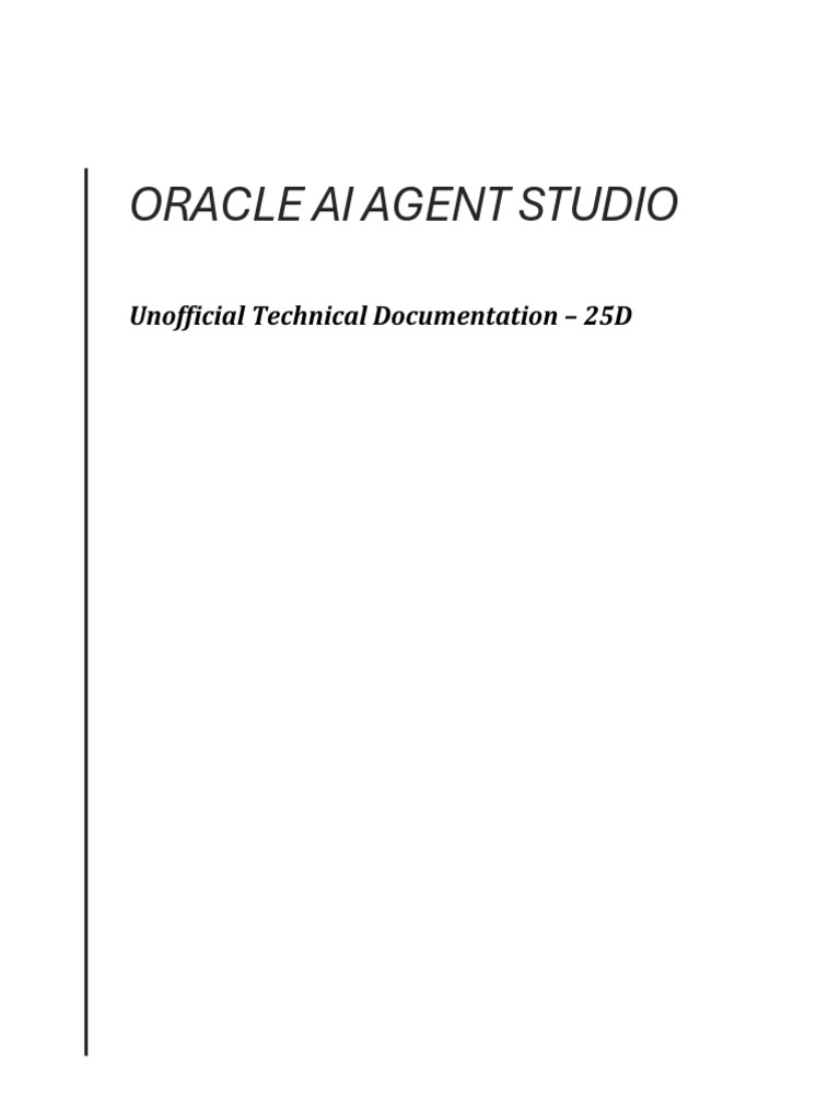 Oracle AI Agent Studio 25D Overview | PDF | Artificial Intelligence ...