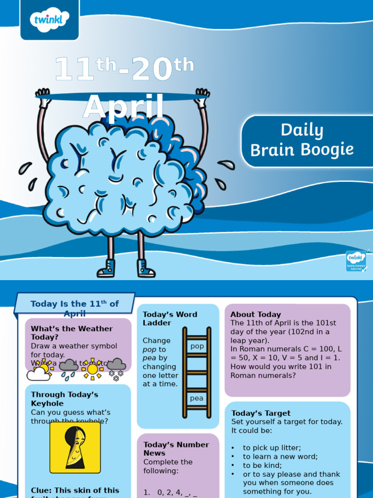Daily Classroom Starters for April | PDF