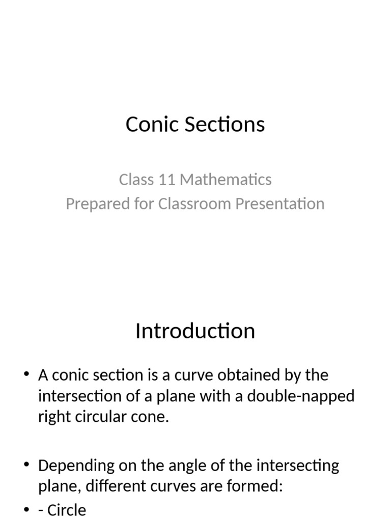 Understanding Conic Sections in Math | PDF