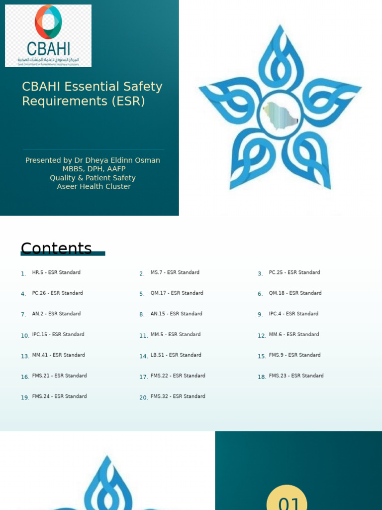 CBAHI Essential Safety Requirements (ESR) DR Dheya Eldinn Osman | PDF ...
