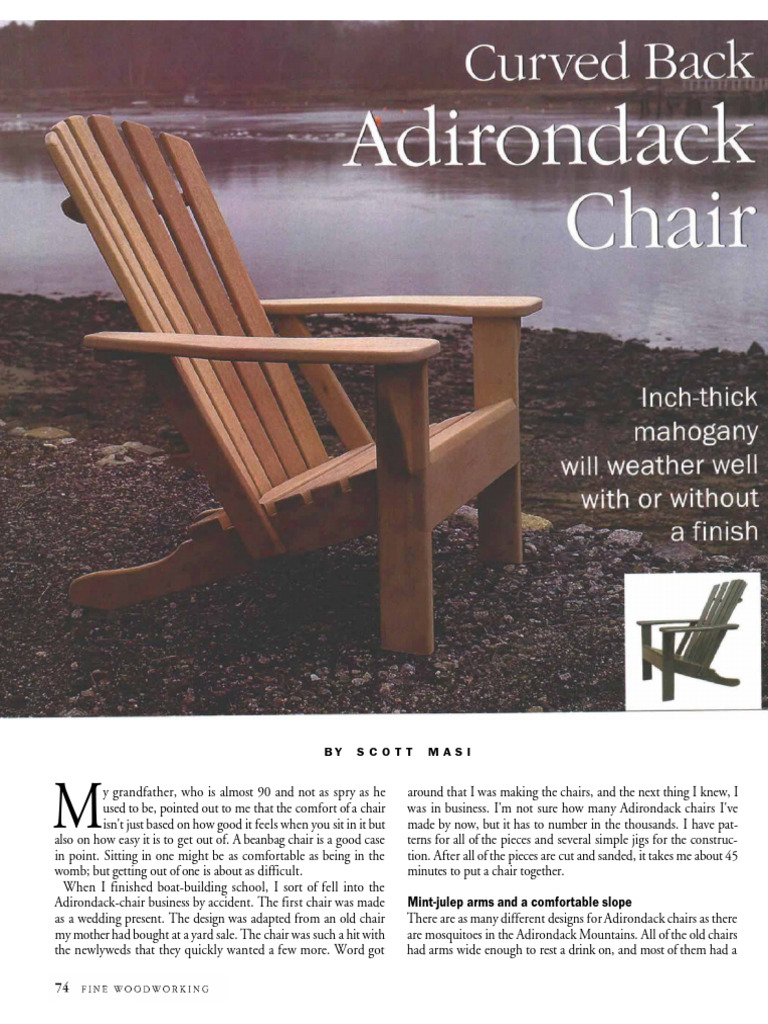 Curved Back Adirondack Chair | PDF | Chair
