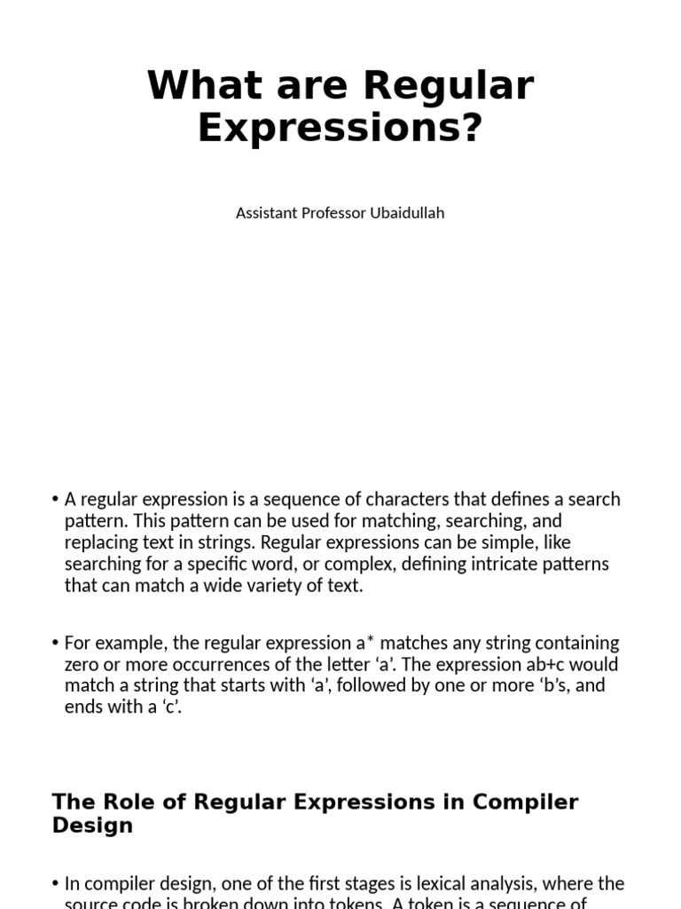 Regular Expressions Lecture 04 | PDF | Regular Expression | Computer ...